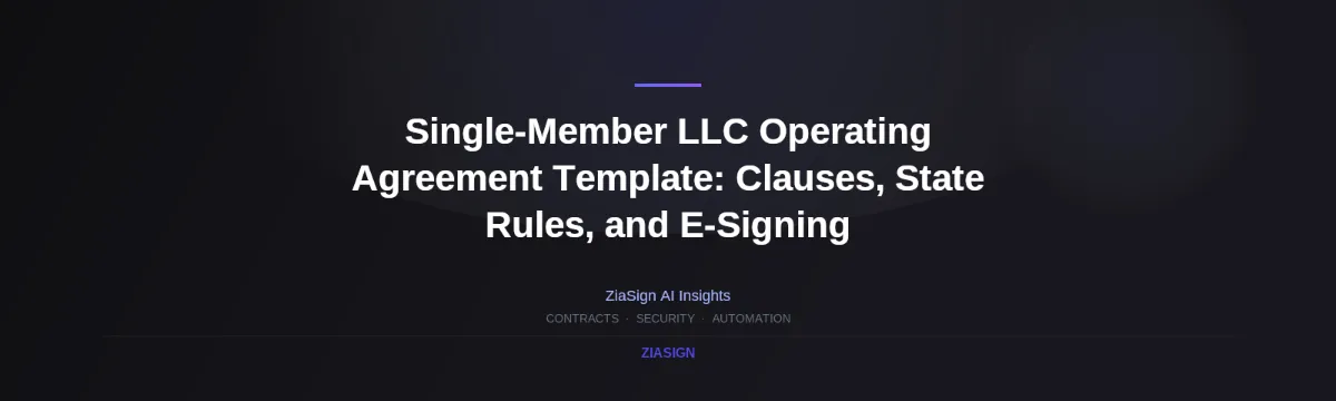 Single-Member LLC Operating Agreement Template: Clauses | ZiaSign